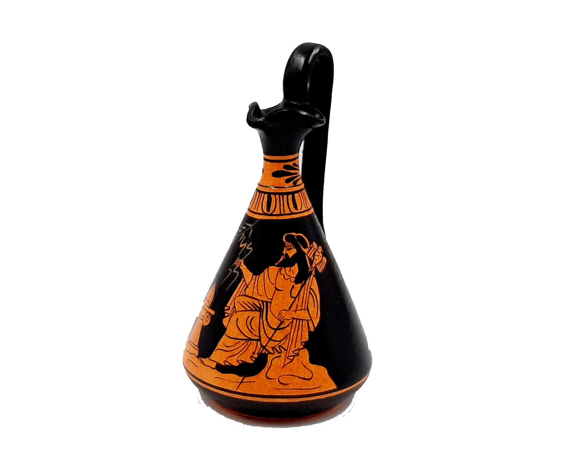 Red Figure Vase 13cmlagynosshows God Zeus - Etsy