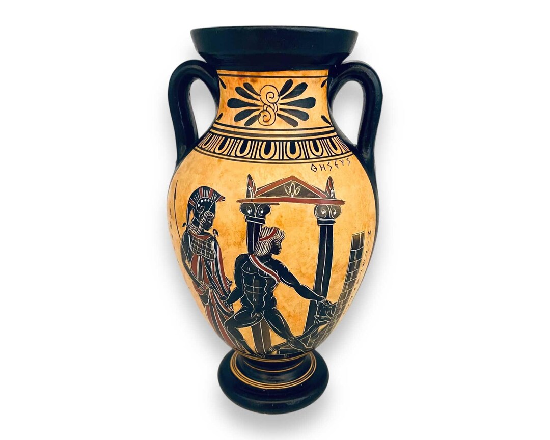 Theseus and the Minotaur,goddess Athena With Enceladus,greek Amphora ...