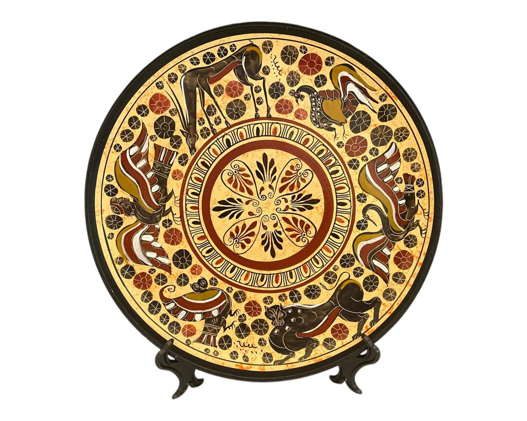 Ancient Greek Ceramic Plate 28cm,corinthian Art Pottery - Etsy