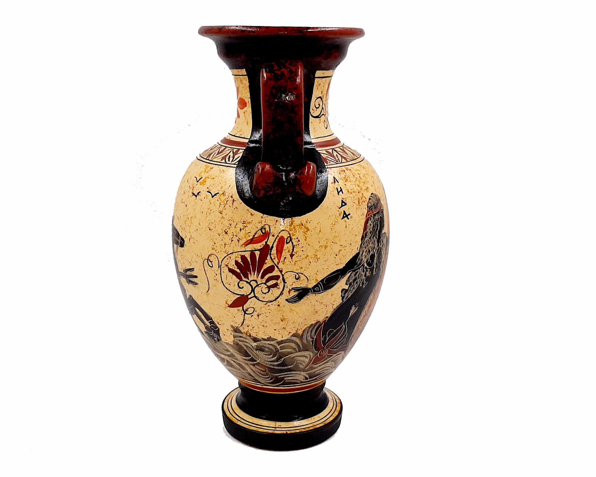 Greek Pottery Pot Vase 26cm Zeus With Leda and Triton - Etsy