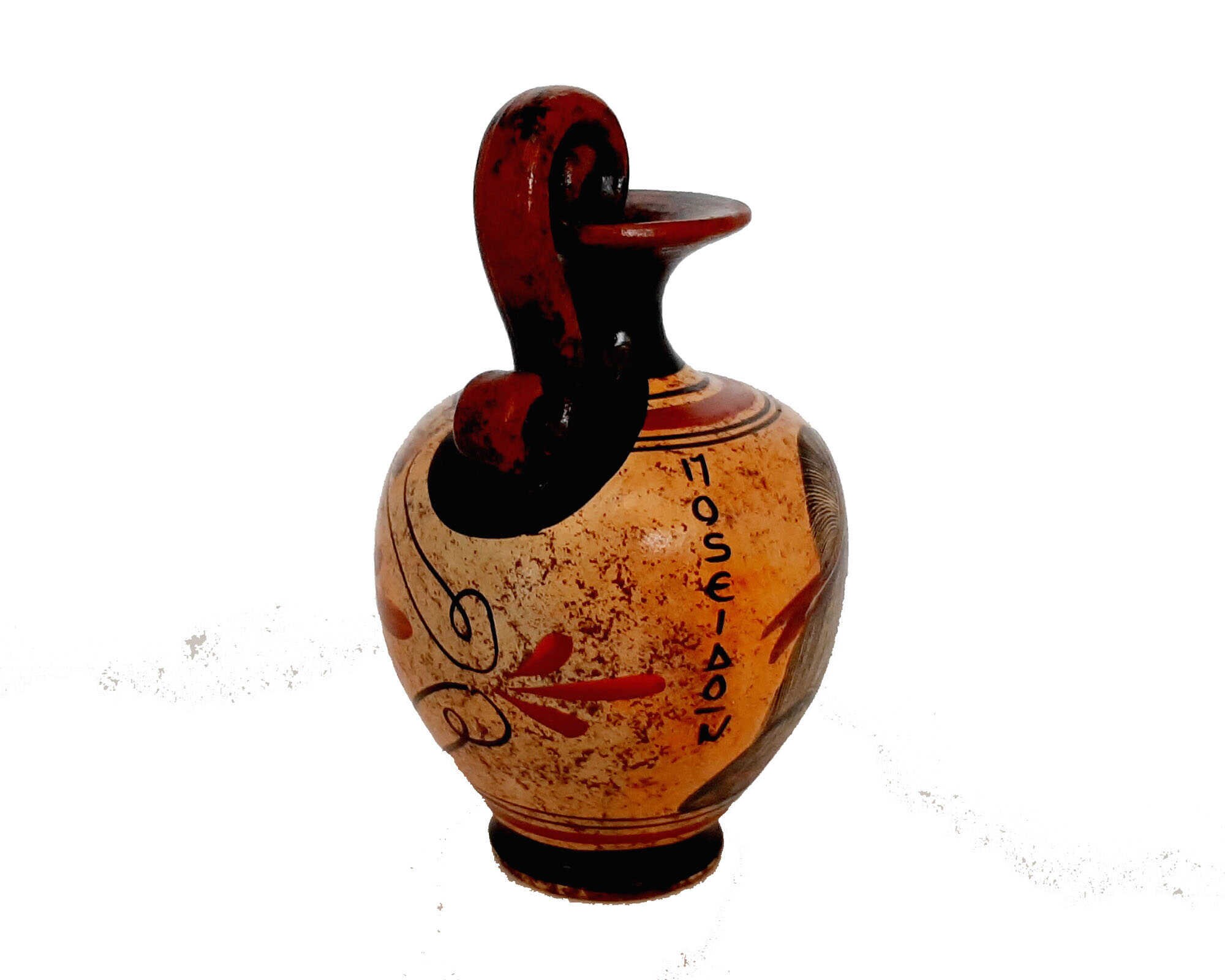 Ancient Greek Pottery Vase 13cm,shows God Poseidon - Etsy