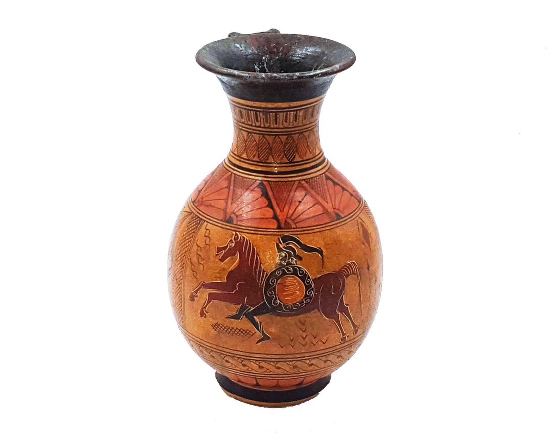 Geometric Oinochoe 17cm,greek Pottery Pot - Etsy