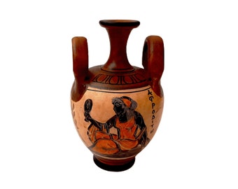 Greek Pottery Pot Vase 26cm, Zeus With Leda and Triton - Etsy