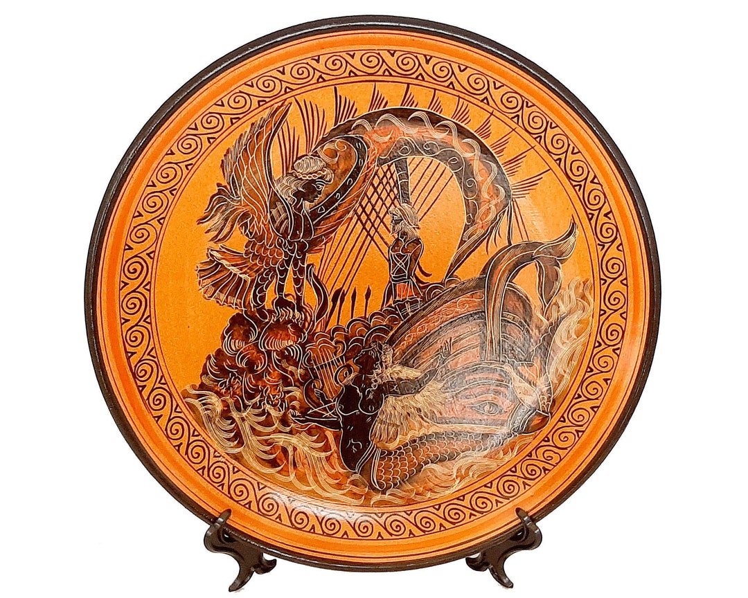 Ancient Greek Ceramic Plate 28cm,odysseus and the Sirens - Etsy