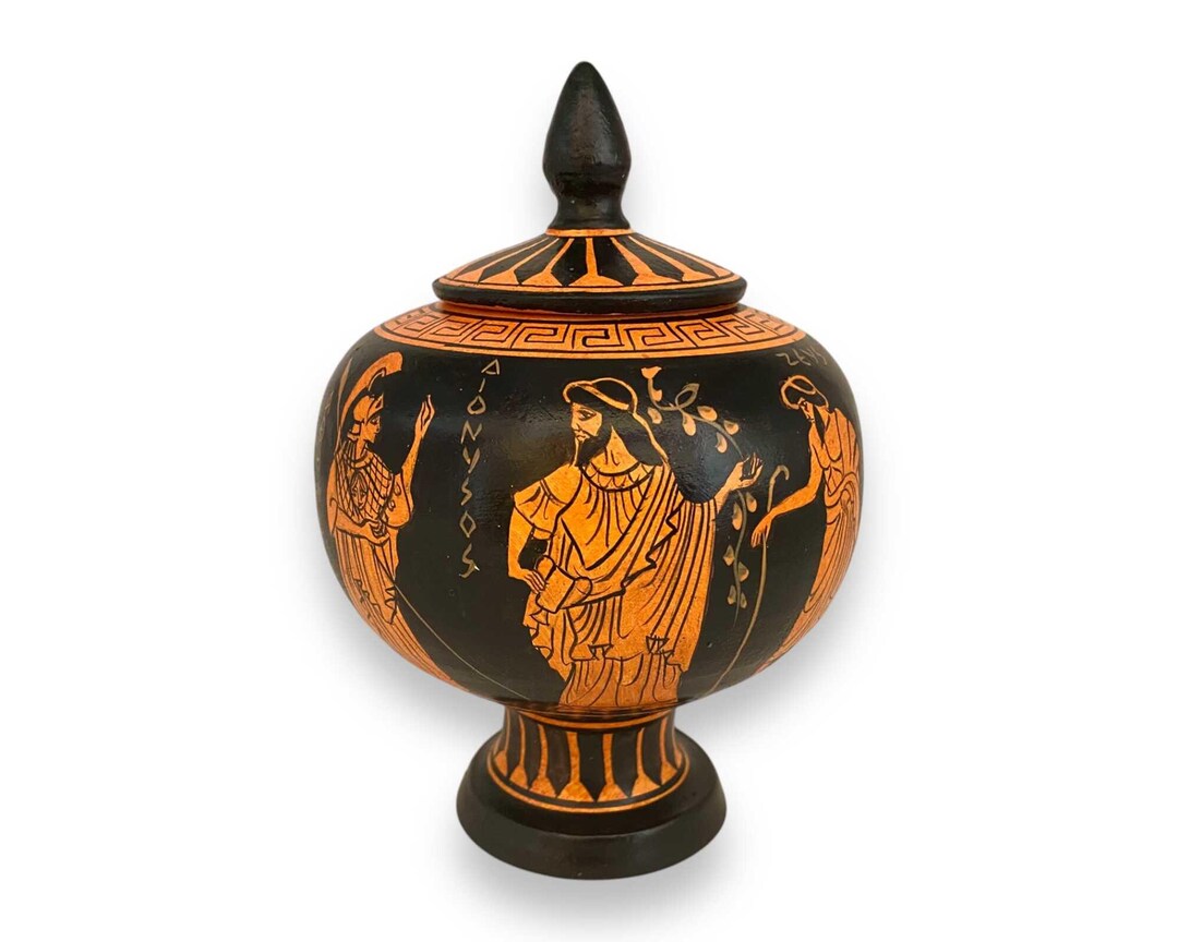 Olympian Gods ,red Figure Pottery ,greek Pyxis 19cm Height - Etsy