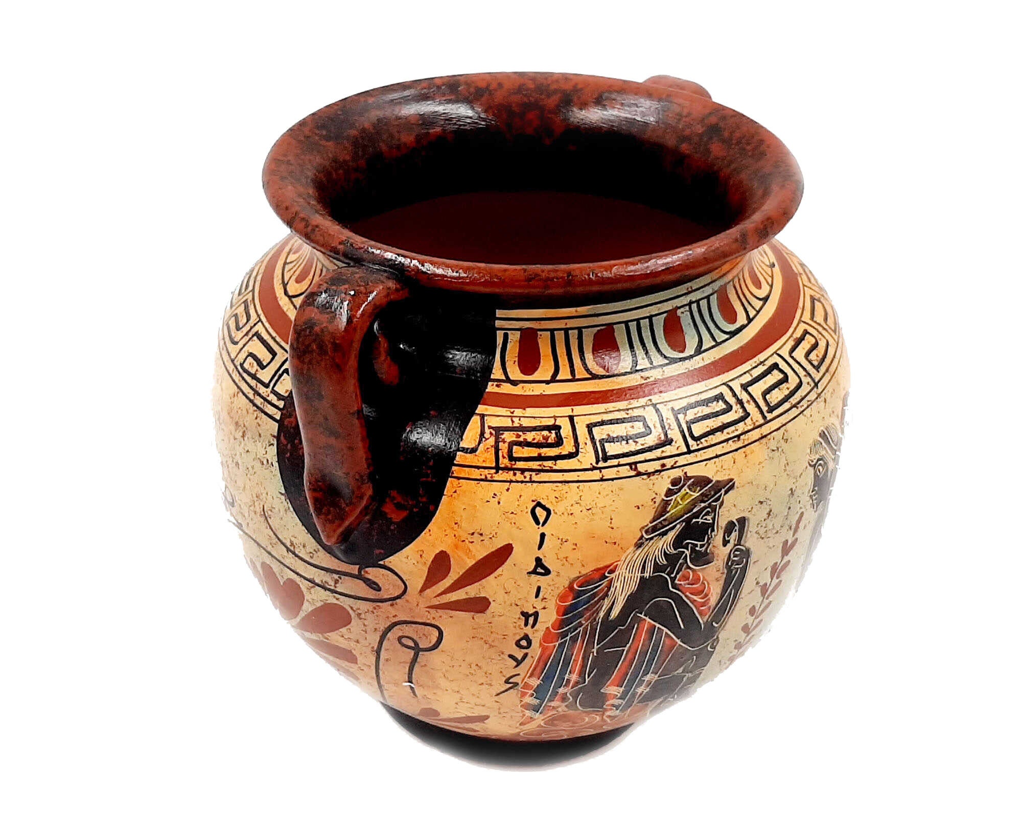 Ancient Greek Vase 15cm,krater Multicolored,showing Oedipus and the ...