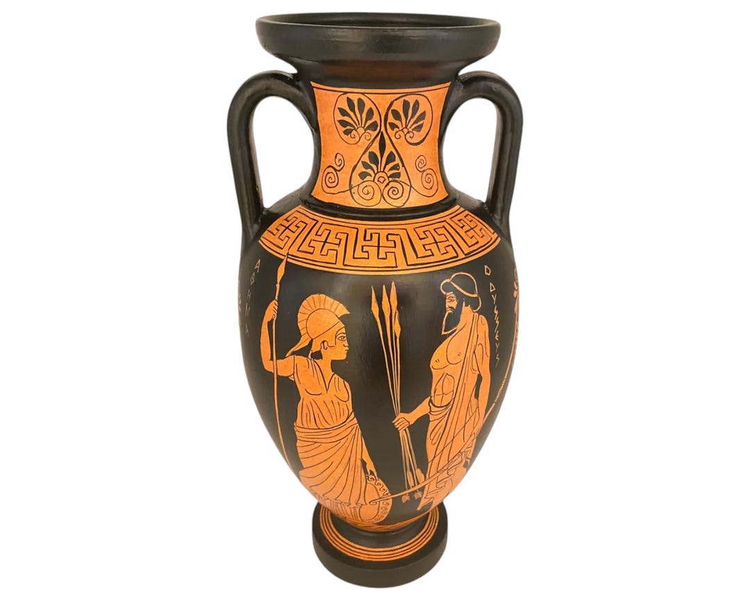 Ancient Greek Vase 31cm,red Figure Amphora,athena and Odysseus,centaur ...