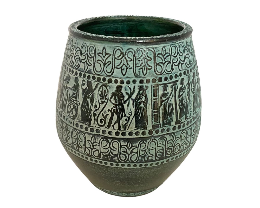 Relief Terracotta, Greek Pithari Pottery Vase 16cm,ancient Greek ...