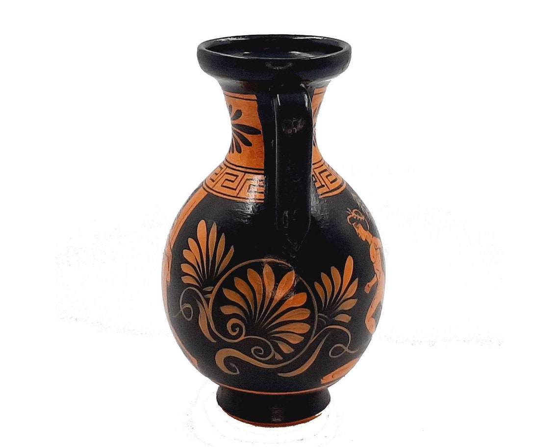 Red Figure Pottery Amphora 17cm,runners From Ancient Olympics - Etsy