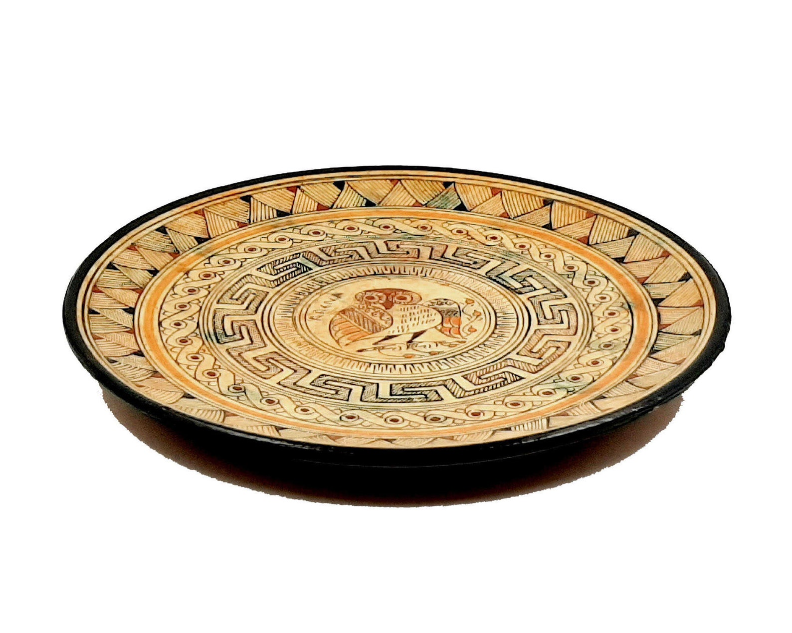 Ancient Greek Plate 20cm Geometric Greek Potteryowl in the - Etsy