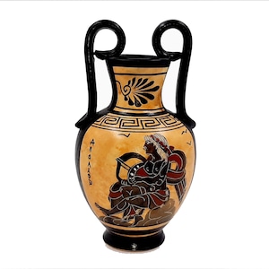 Greek Pottery Pot,black Figure Amphora 16cm,showing God Apollo - Etsy
