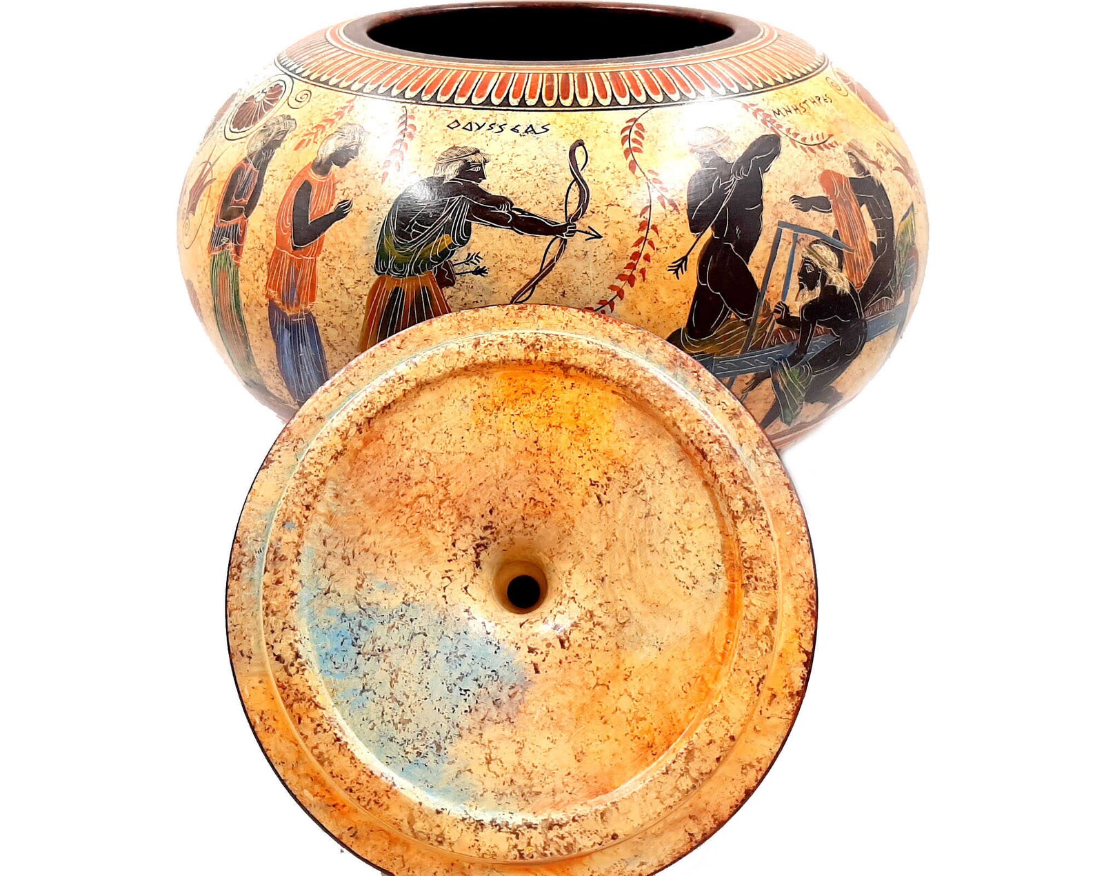 Pyxis 36cmancient Greek Art With Multicolor Background - Etsy