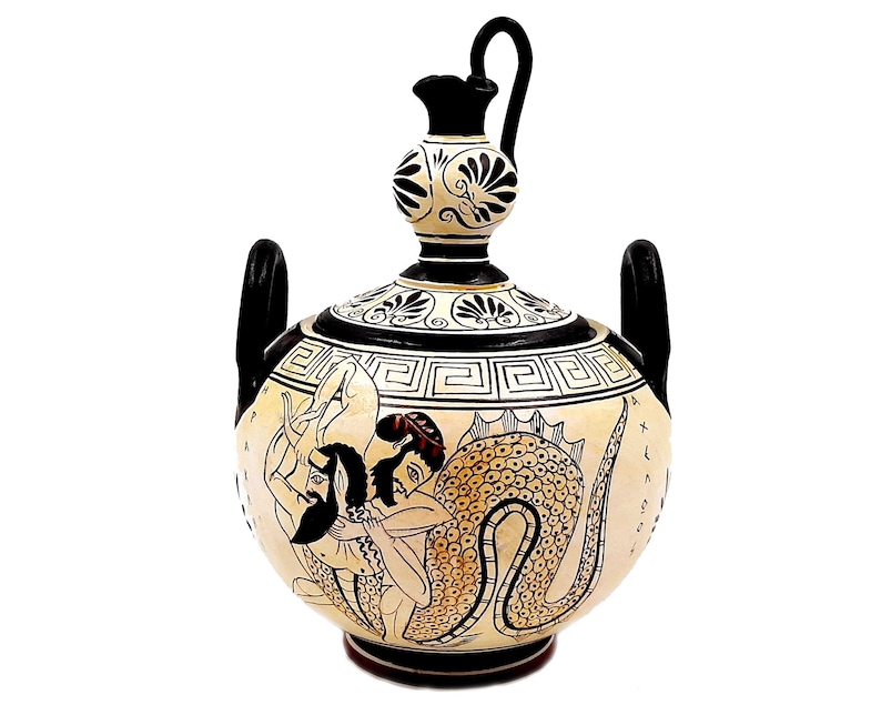 Ancient Greek Canister 20cm With Lid Attic White Ground - Etsy