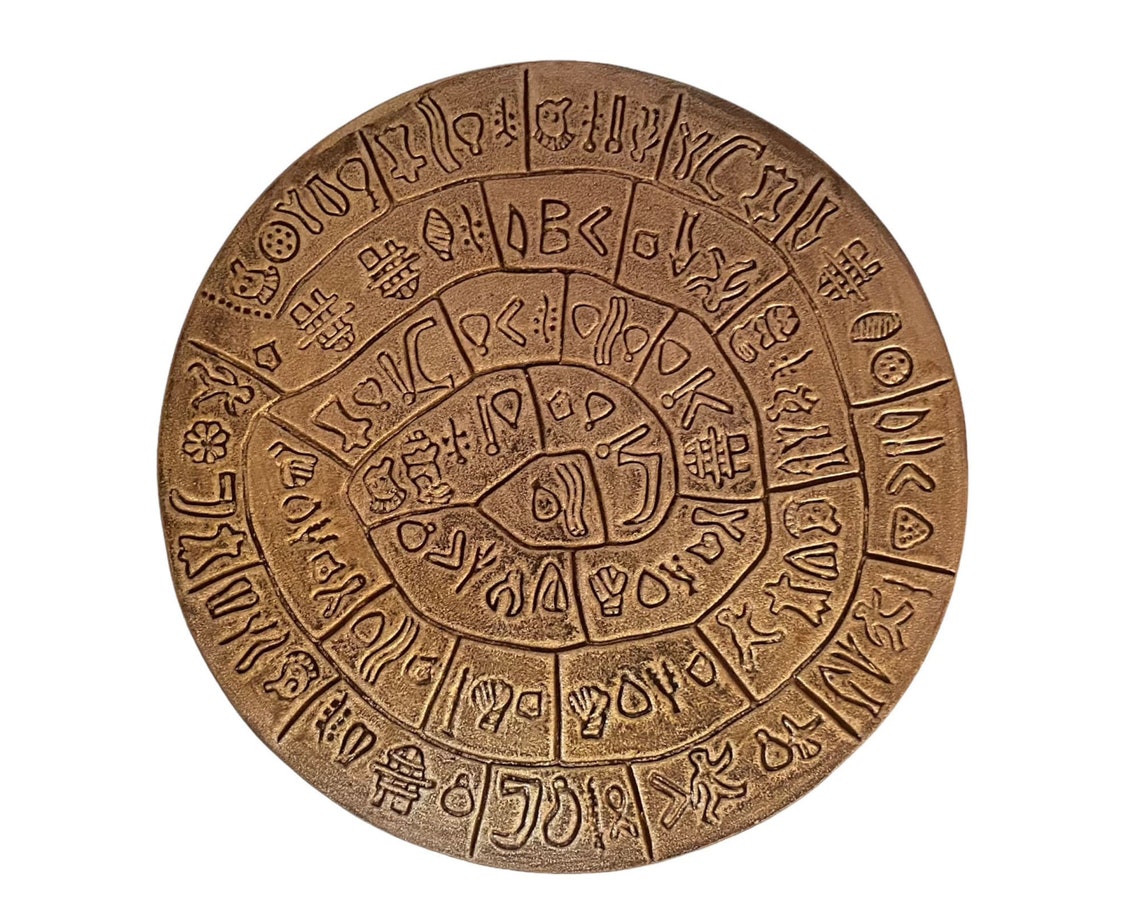 Phaistos Disc ,greek Relief Terracotta Museum Replica,bronge Patina ...