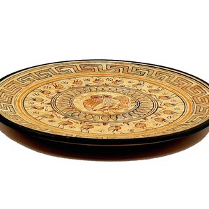 Ancient Greek Plate 24cm, Geometric Greek Pottery - Etsy