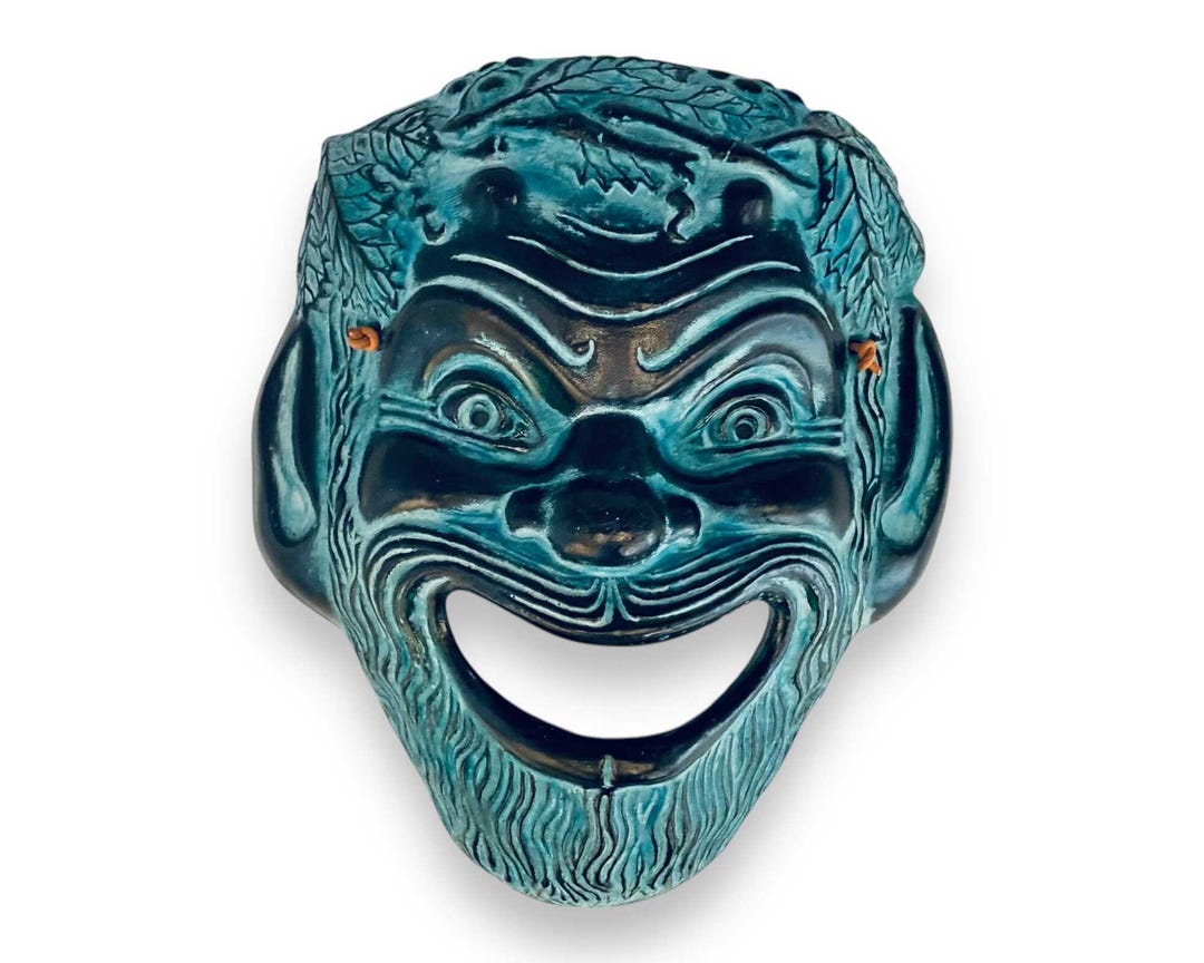 Ancient Greek Theater Satyr Pan Mask ,relief Terracotta, Wall Decor ...