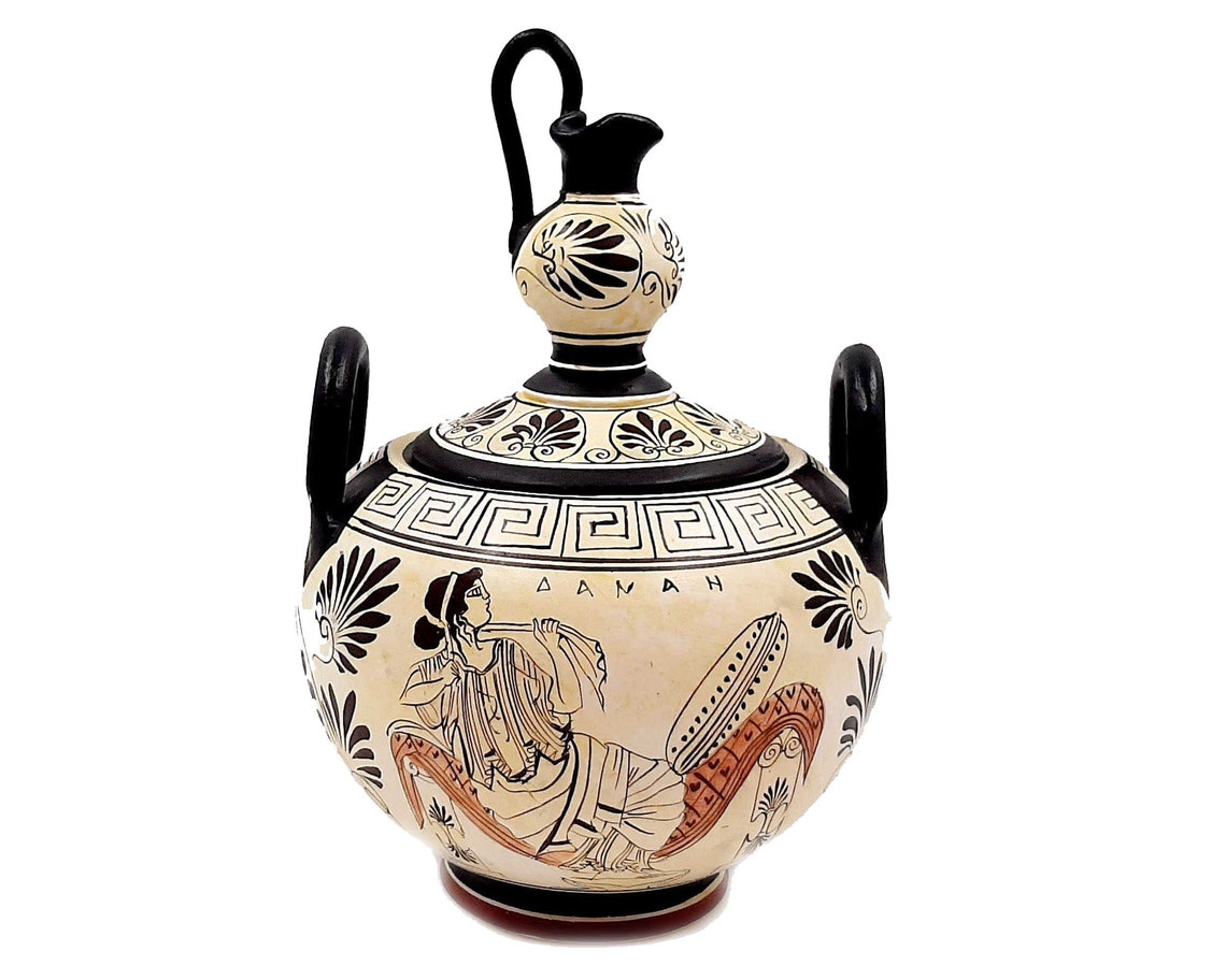 Ancient Greek Canister 20cm With Lid Attic White Ground - Etsy