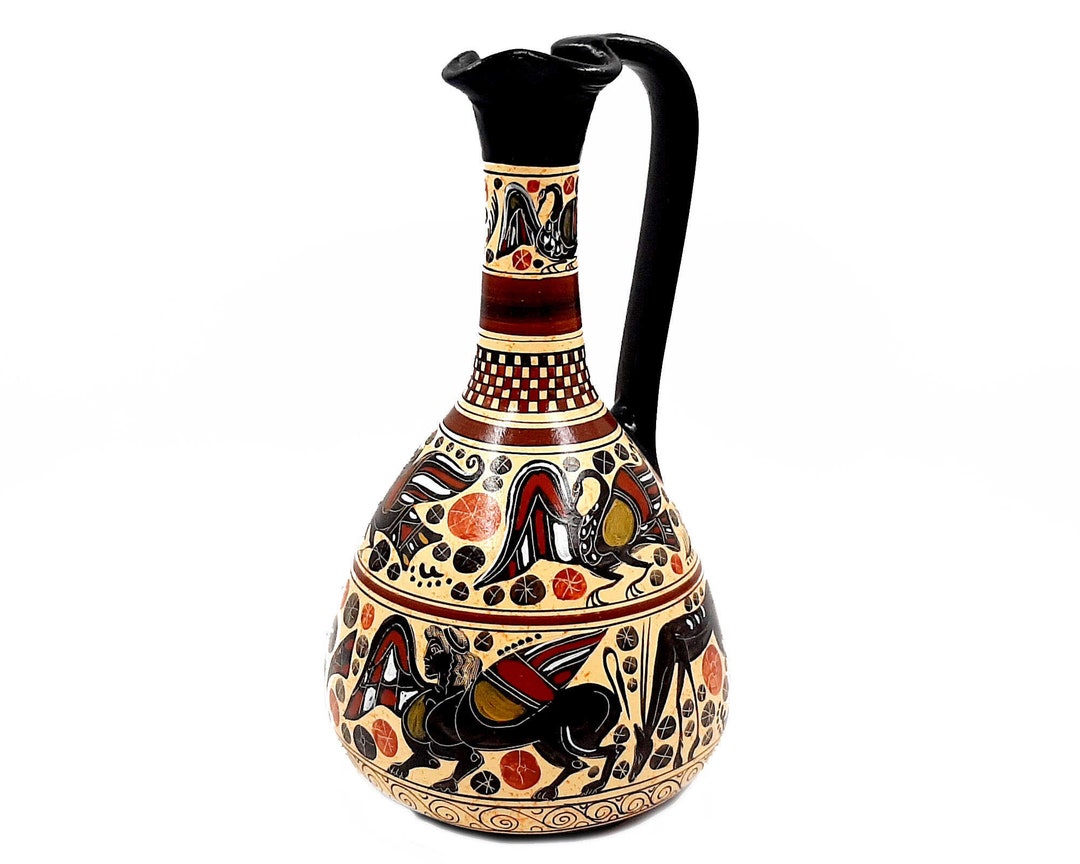 Greek Lagynos 26cmcorinthian Artancient Greek Pottery - Etsy