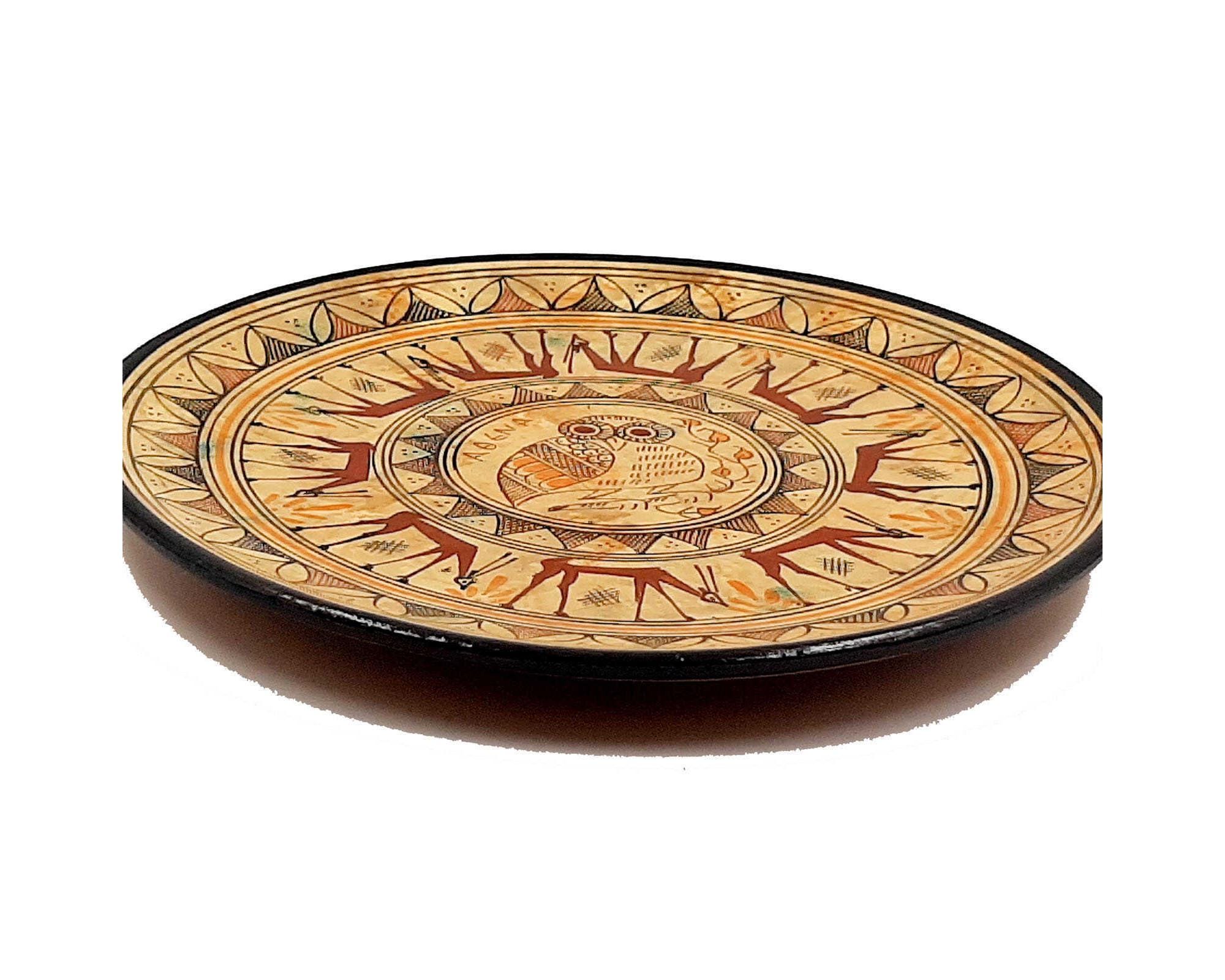 Ancient Greek Plate 20cm, Geometric Greek Pottery,owl in the Middle - Etsy