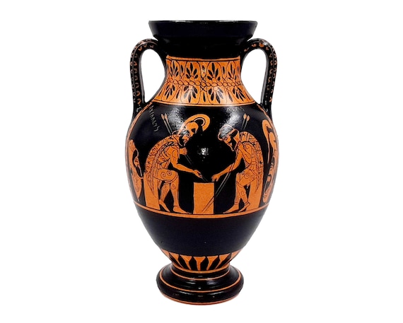Figurine rouge Poterie 22cm Amphore montrant Ajax et Achille | Etsy France