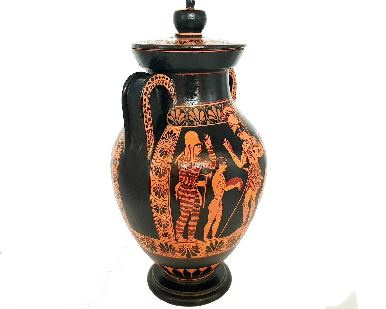 Red Figure Potterymuseum Replica Amphora Warrior Leaving - Etsy