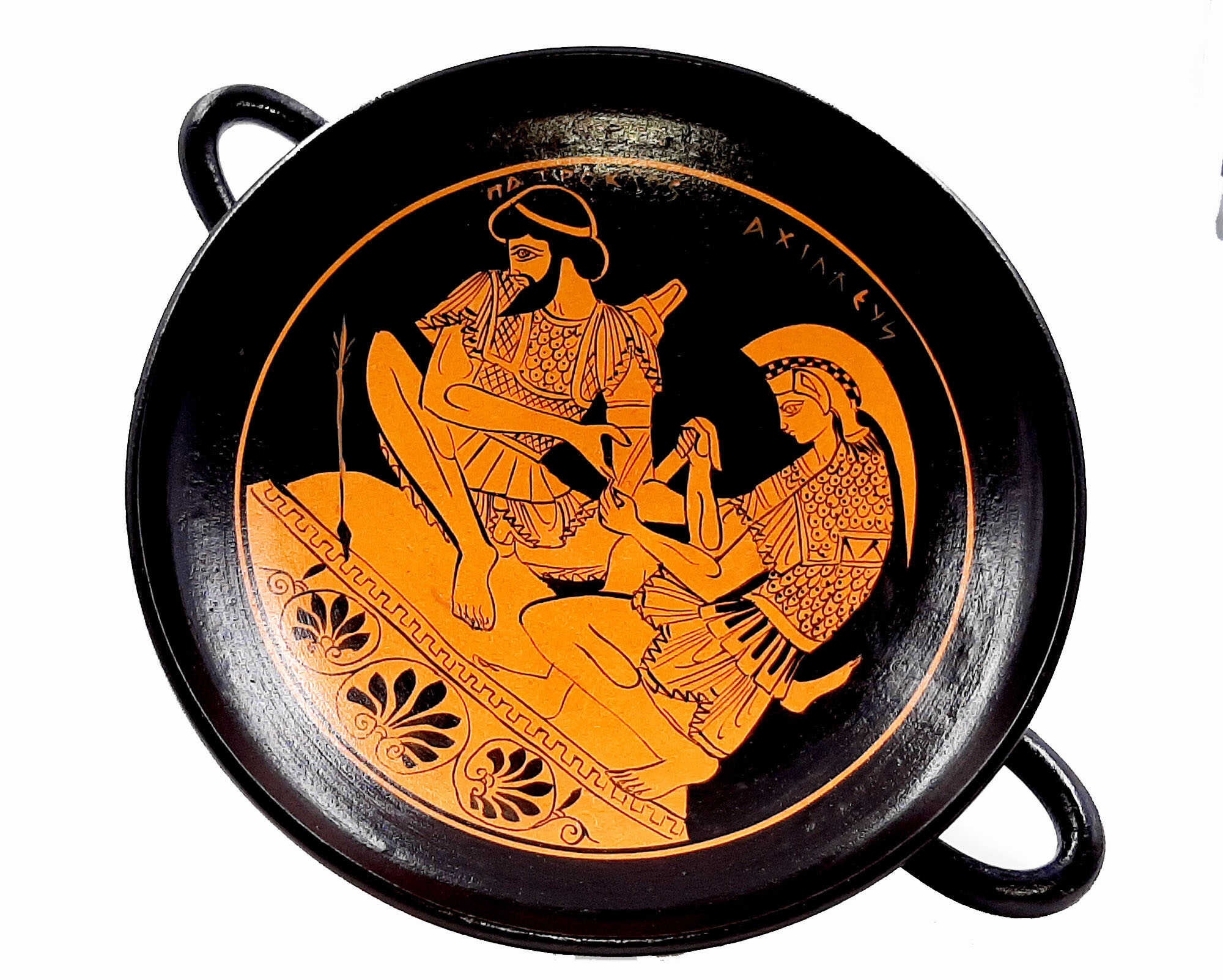 Red Figure Pottery, Kylix Shows Achilles With Patroclus,21cm Diameter ...