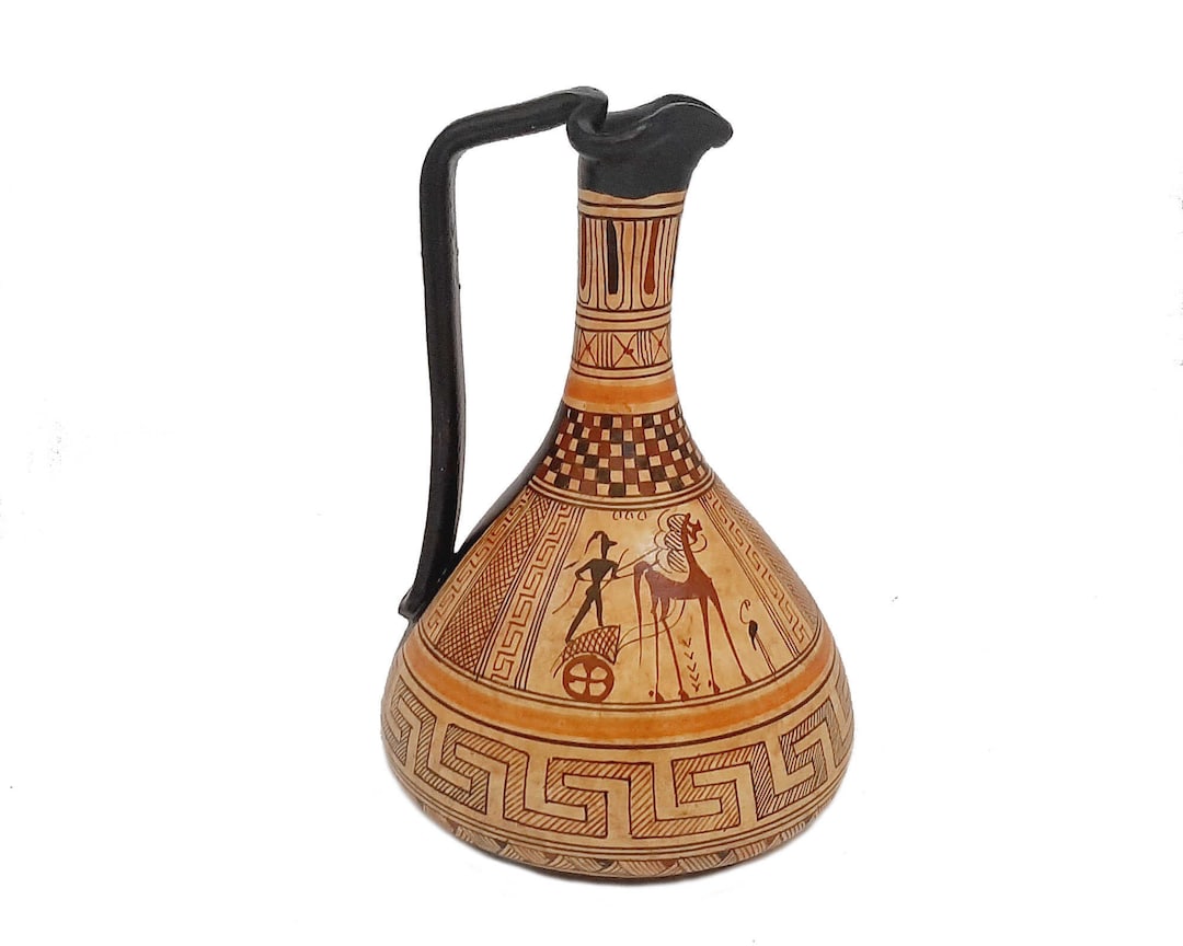 Geometric Pottery,greek Vase Jar,lagynos 17cm - Etsy
