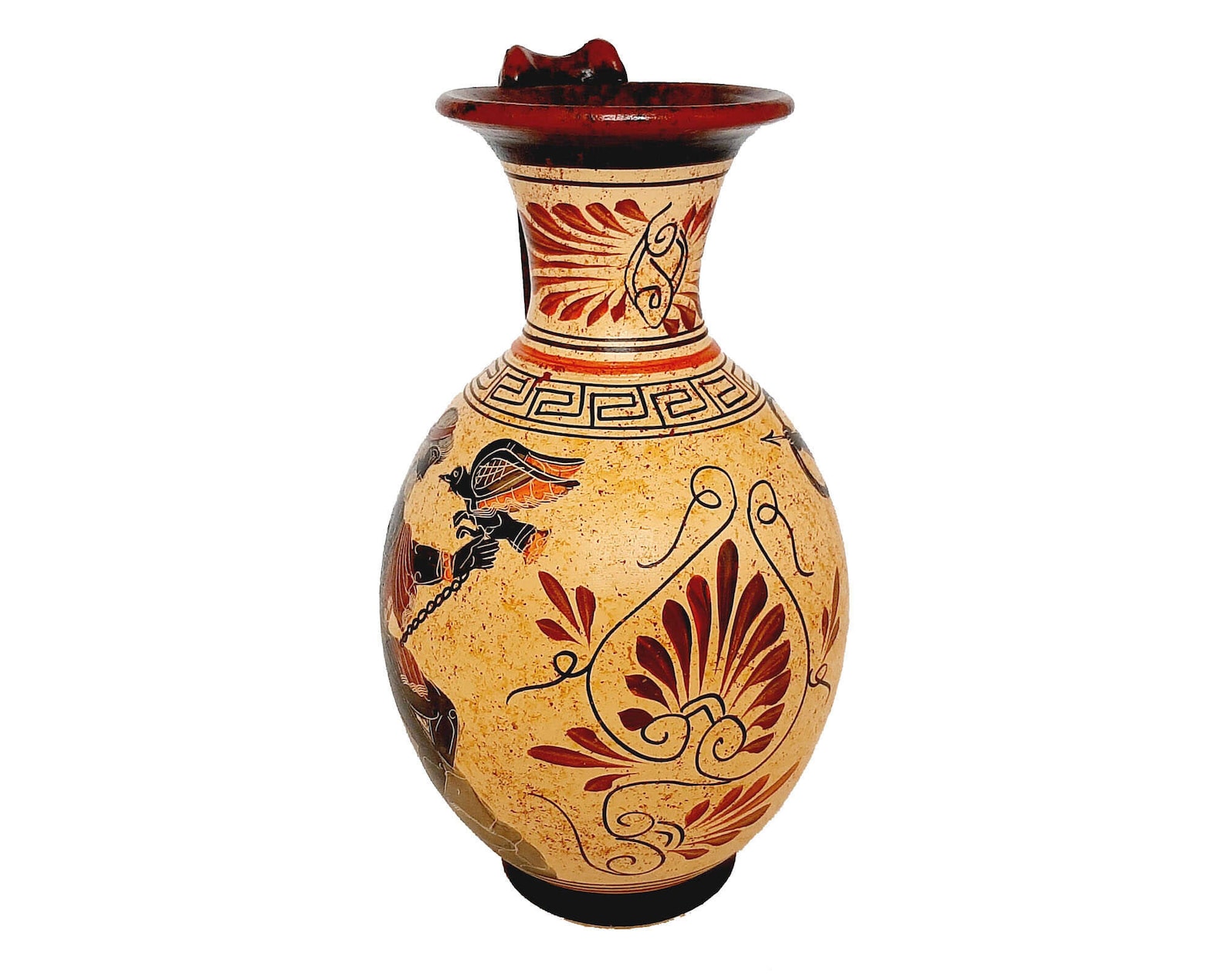 Greek Pottery Vase 22cm prometheus With Eaglegoddess Artemis - Etsy
