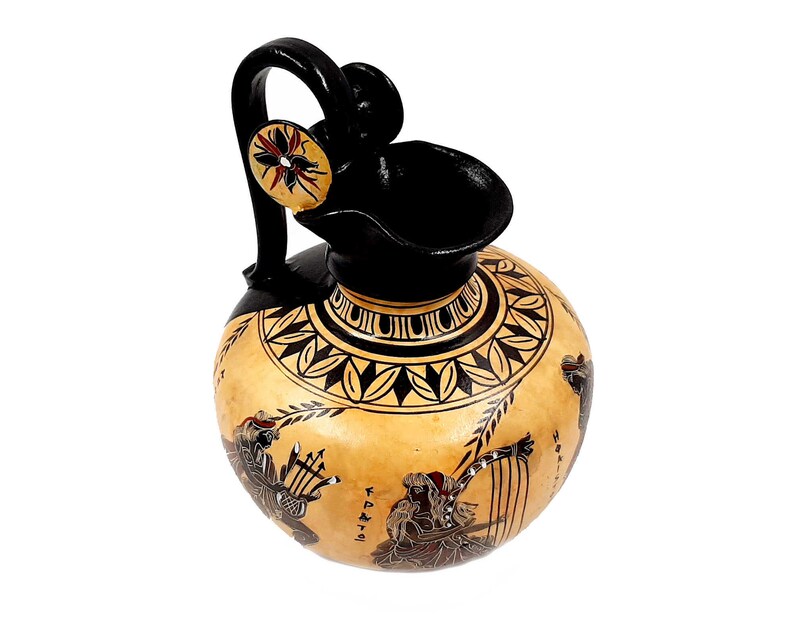 Ancient Greek Vase 20cmblack Figure Rhodian Oinochoeshowing - Etsy