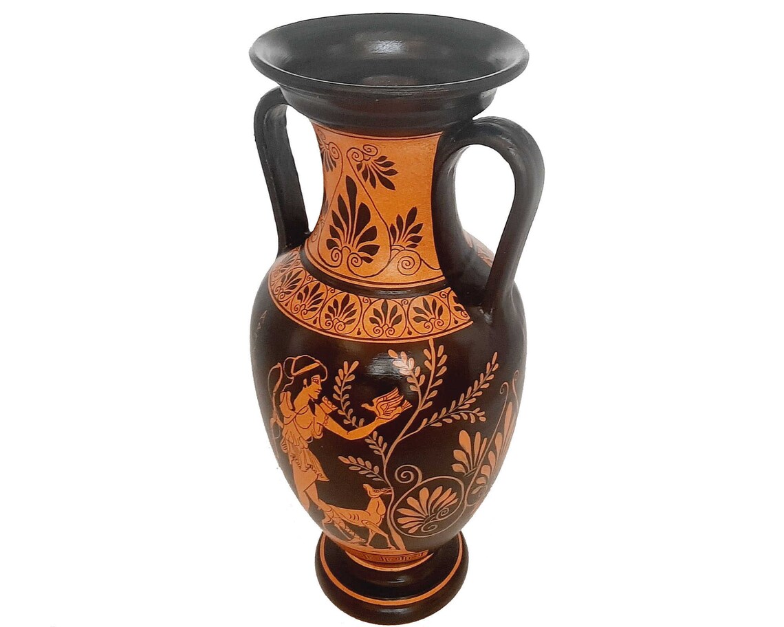 Red Figure Pottery Vase 36cm ,hecate and Goddess Artemis - Etsy