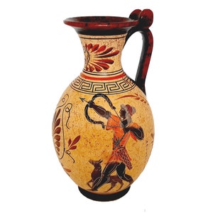 Greek Pottery Vase 22cm ,prometheus With Eagle,goddess Artemis - Etsy