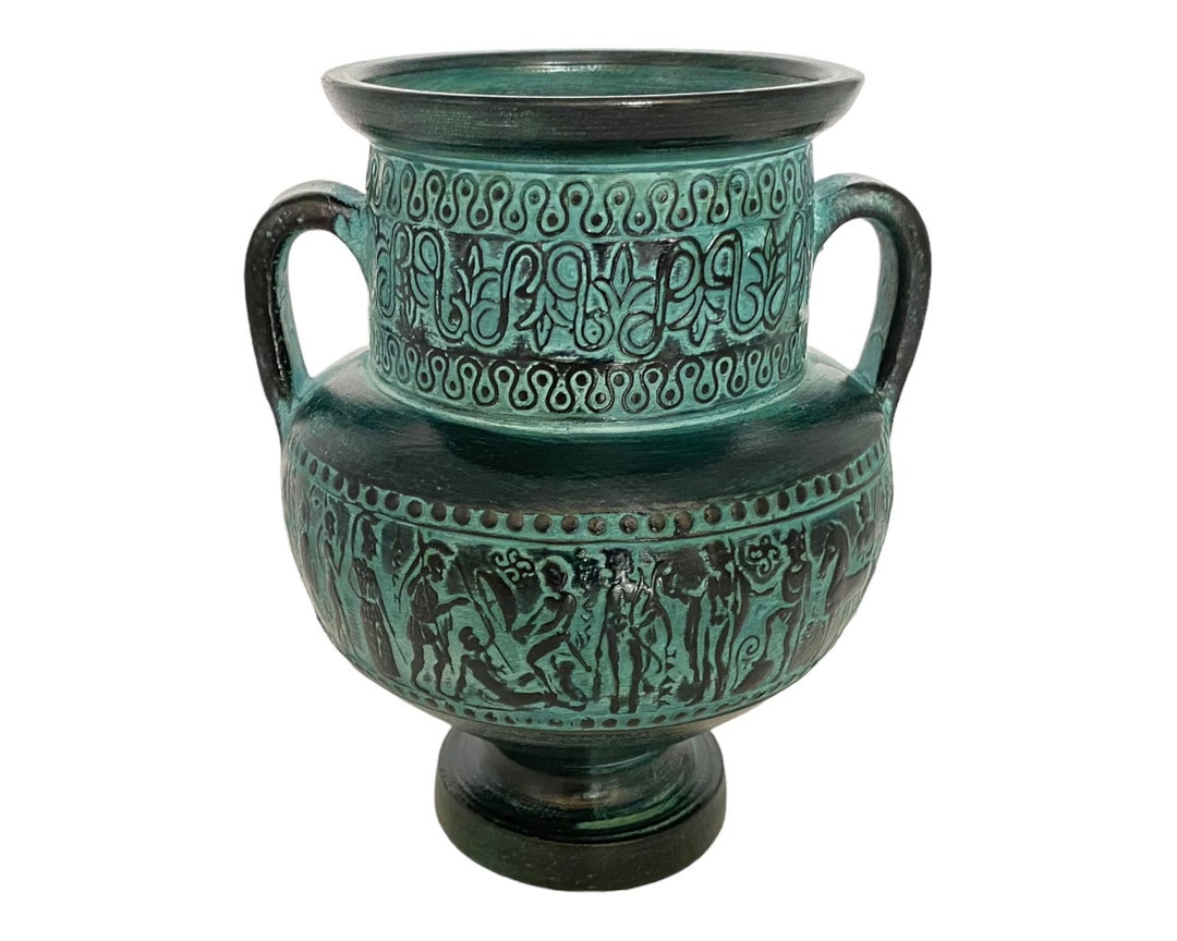 Relief Terracotta, Greek Pottery Amphora 18cm,green Patina,ancient ...