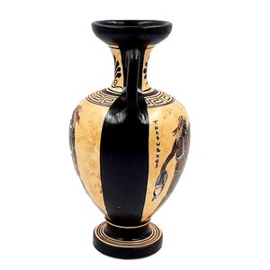 Ancient Greek Vase 22cm,black Figure Amphora,telemachos With Nestor,god ...