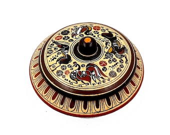 Vintage Corinthian 480 B.C. Greek Lidded Pyxis Reproduction Pottery ...