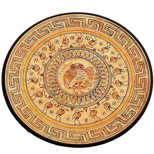 Ancient Greek Plate 24cm, Geometric Greek Pottery - Etsy