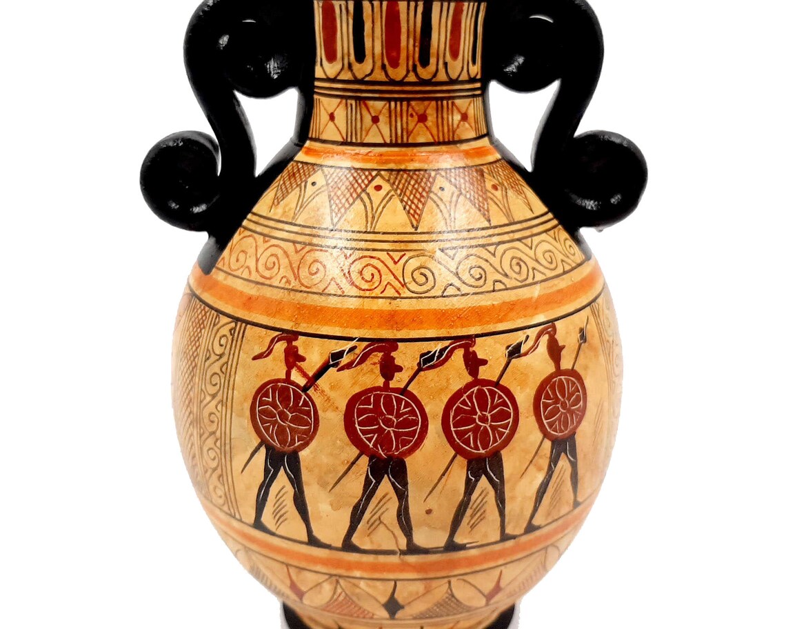 Geometric Amphora 17cmgreek Pottery Vase - Etsy