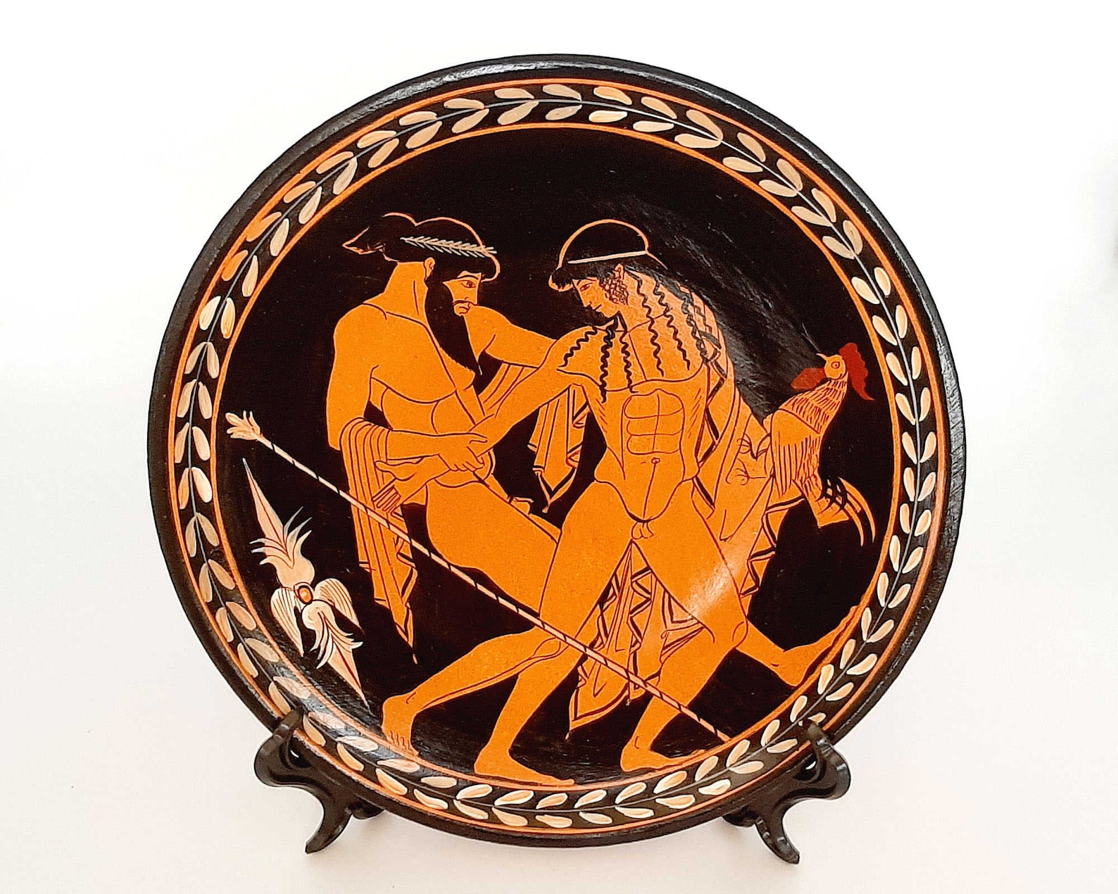 Ancient Greek Red Figure Plate 23cm God Zeus With Ganymedes - Etsy
