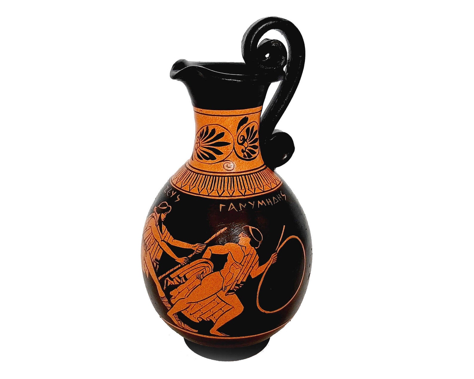 Ancient Greek Olpe 17cmred Figure Potteryshows God Zeus With - Etsy