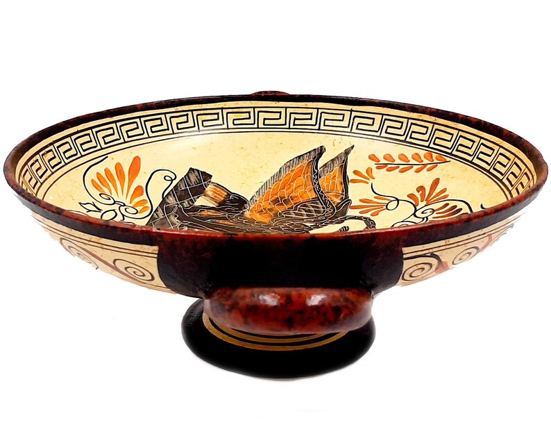 Ancient Greek Pottery Kylix 26cm god Zeus as Swan Seduces | Etsy