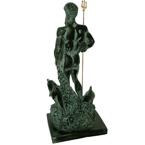 Statue of Greek God Poseidon With Dolphins,plaster Sculpture 25,5cm - Etsy