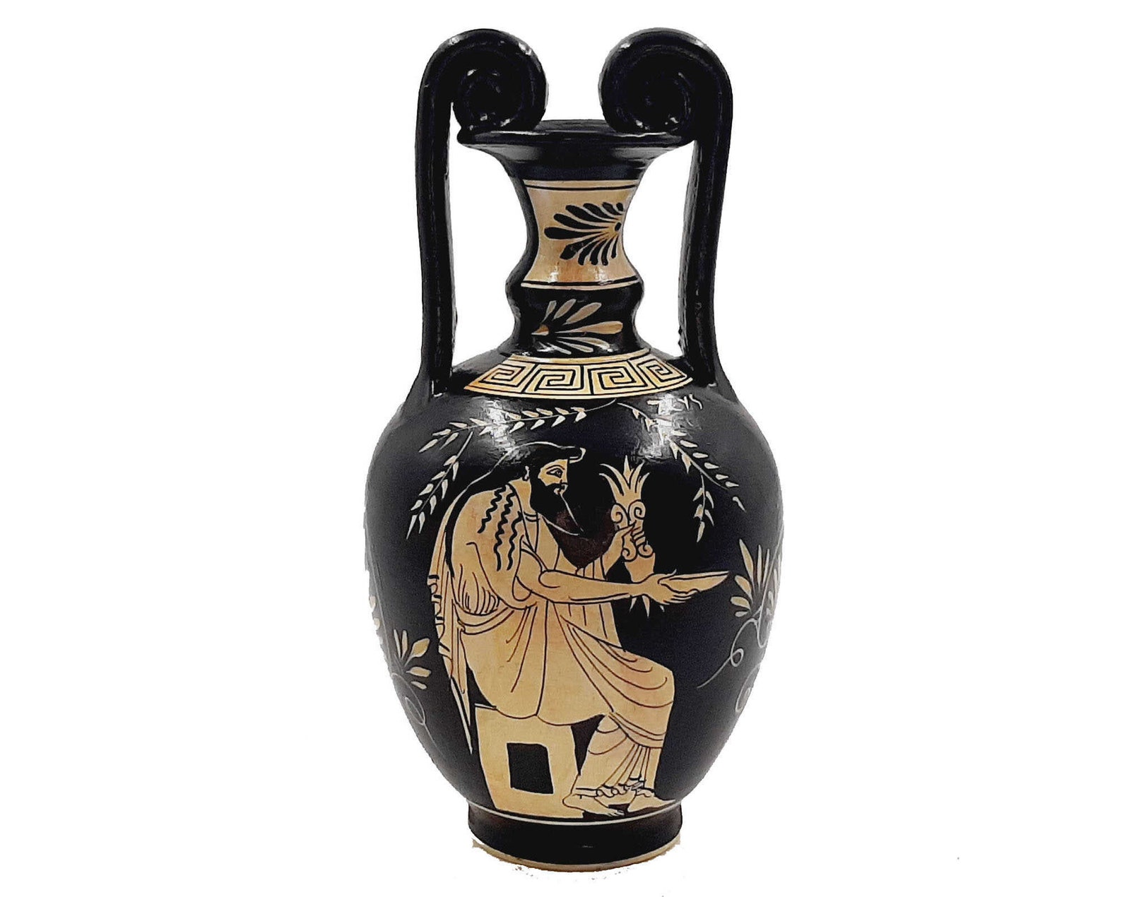 Greek White Figure Amphora,pot 24cm,achilles and God Zeus - Etsy