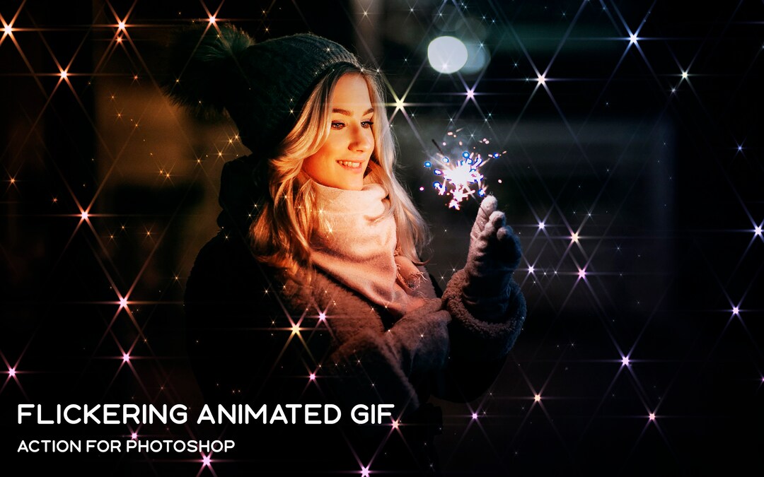 Flickering Animated Action for Photoshop With Highlights, Photo ...