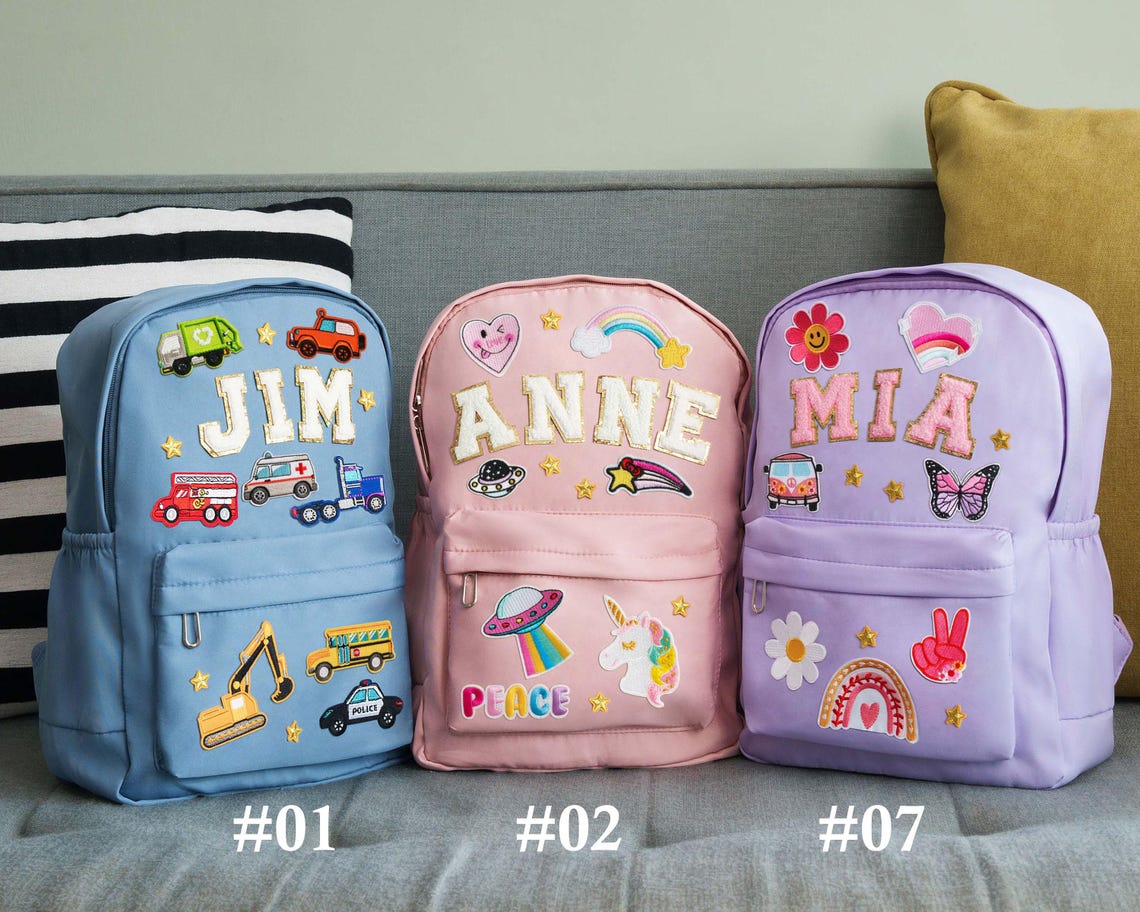 Custom Kids Backpack, Back to School, Patch Nylon Bag, Personalized ...