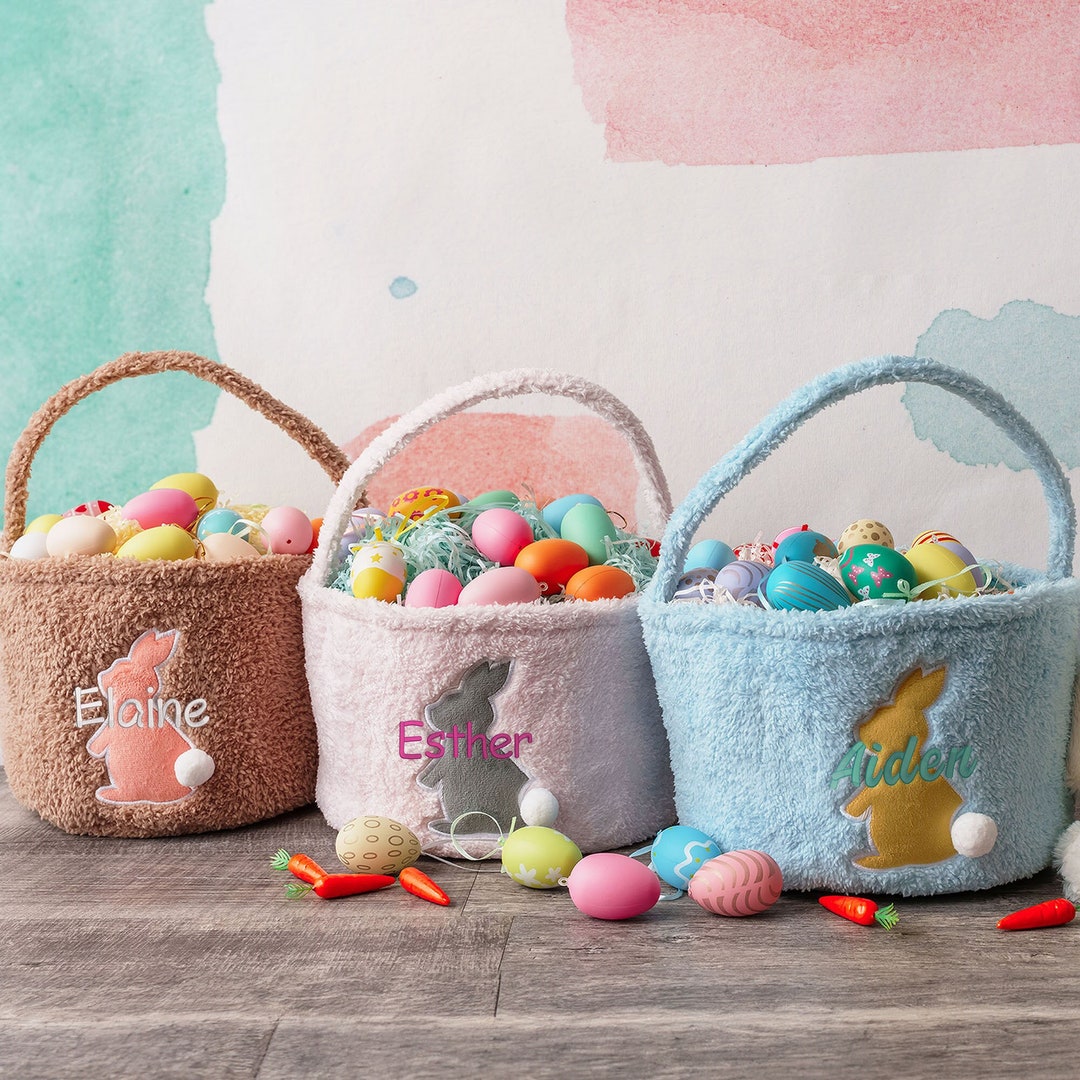 Custom Terry Cloth Easter Basket Boucle Easter Basket for Kids Easter ...