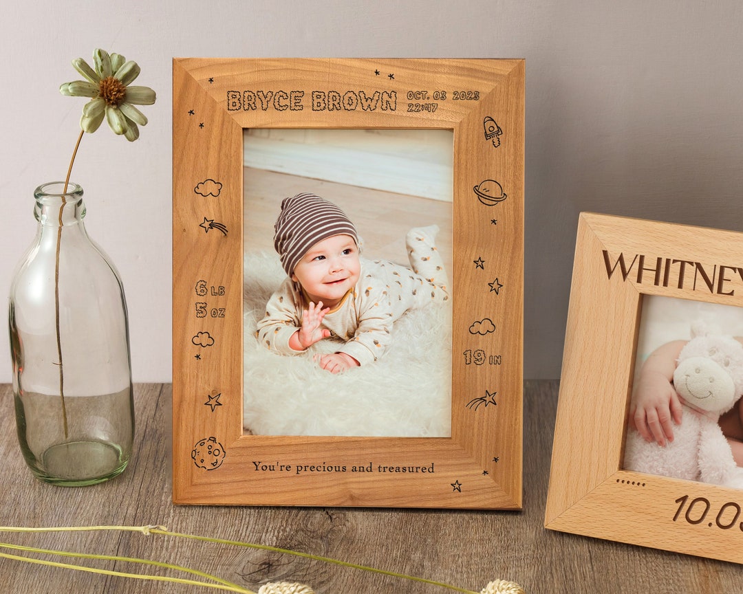 Personalized Baby Boy Picture Frame Custom Newborn Photo Frame Birth ...