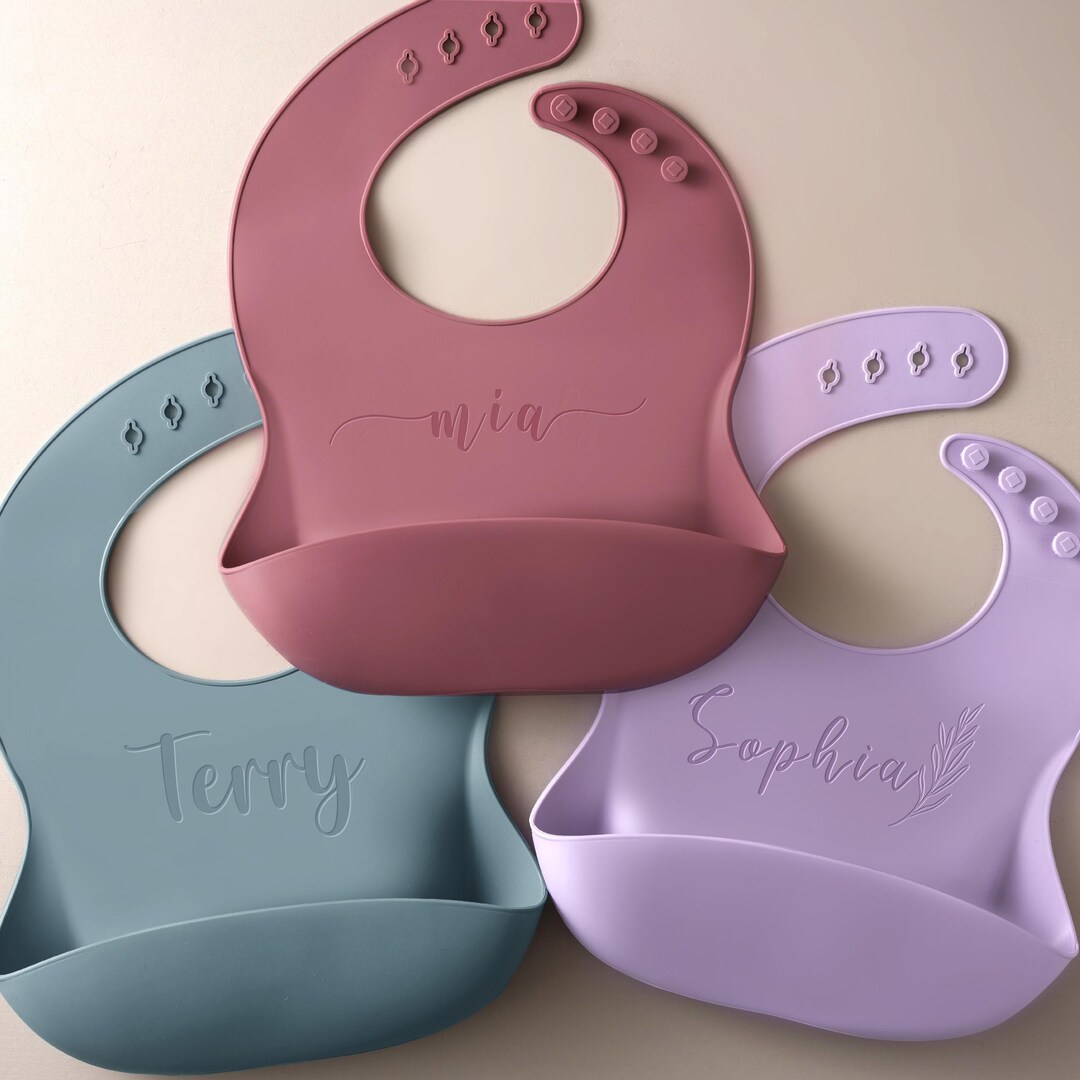 Personalized Bib, Custom Baby Bib, Gift for Mom, Toddler Gift, Silicone ...