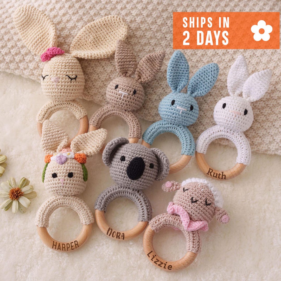 Personalized Baby Toys, First Birthday Gift, Baby Rattle, New Baby Gift ...