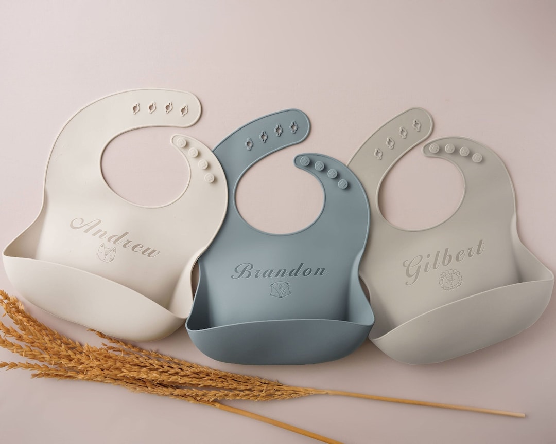 Personalized Silicone Baby Bib Baby Boy Gifts Custom Name Bib Reusable ...