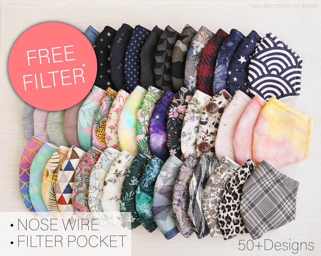 Nose Wire Muslin Cotton Filter Pocket 4 Layers Face Mask , Mother Gift ...