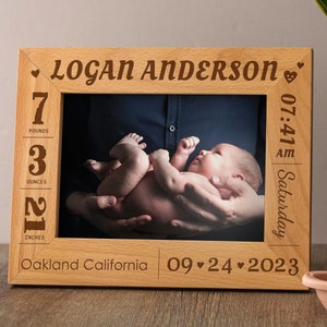 Personalized Baby Boy Picture Frame Custom Newborn Photo Frame Birth ...
